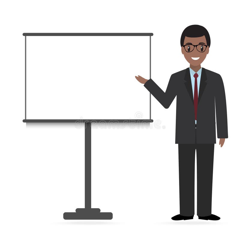 Man Standing and Presentation Icon. Meeting Business Icon Stock Vector ...