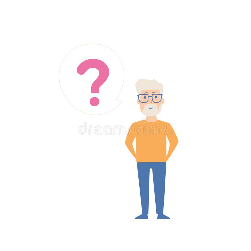 Man Standing beside a Question Mark Bubble Vector Stock Illustration ...