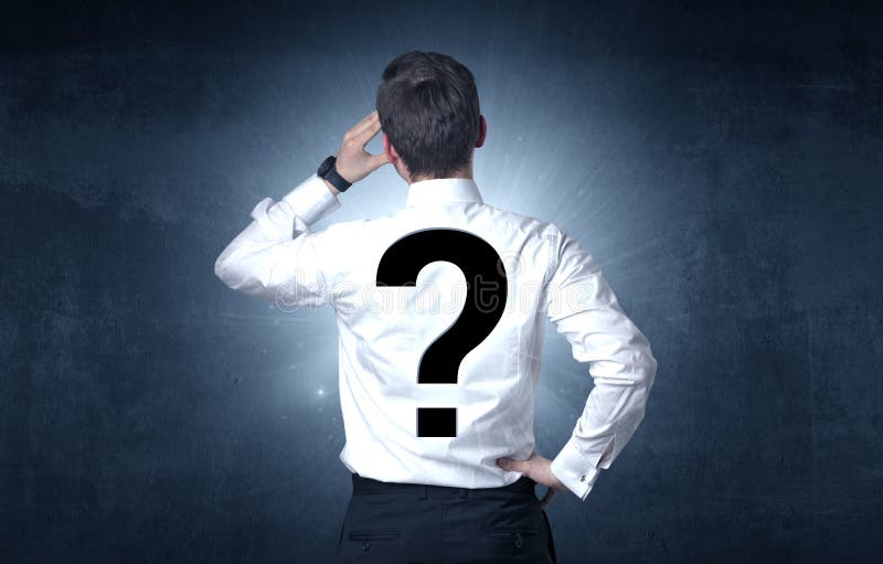Man Standing with Question Mark on His Back Stock Image - Image of ...