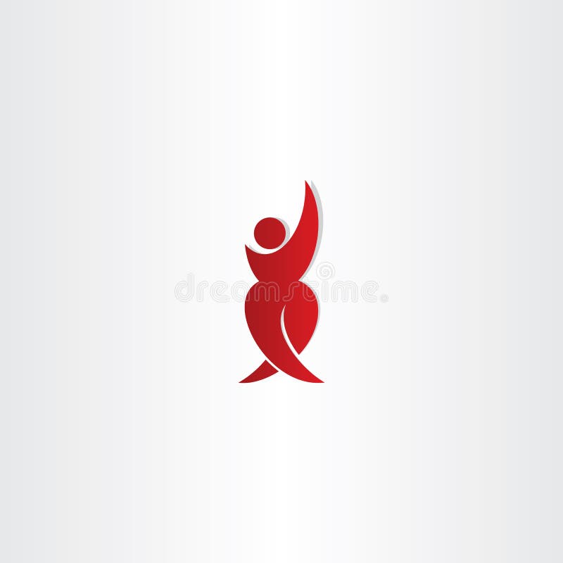 Man Standing Red Icon Vector Winner Stock Vector - Illustration of ...