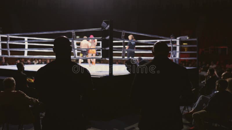 A Man is Standing in the Ring of a Boxing Match Stock Video - Video of ...