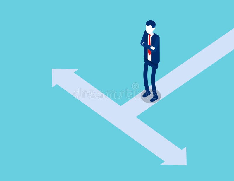 A Man is Standing on a Road Divided into Two Opposite Direction ...