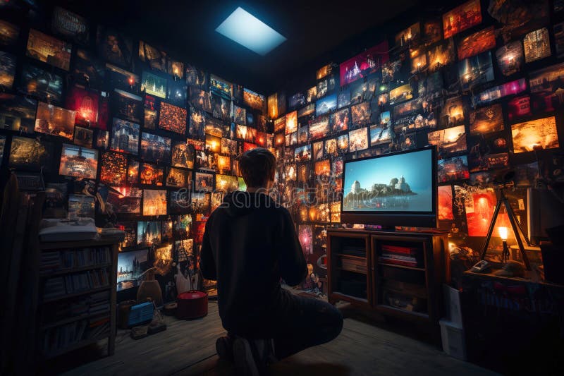 Room with Monitors for Video Surveillance. Security Concept Stock ...