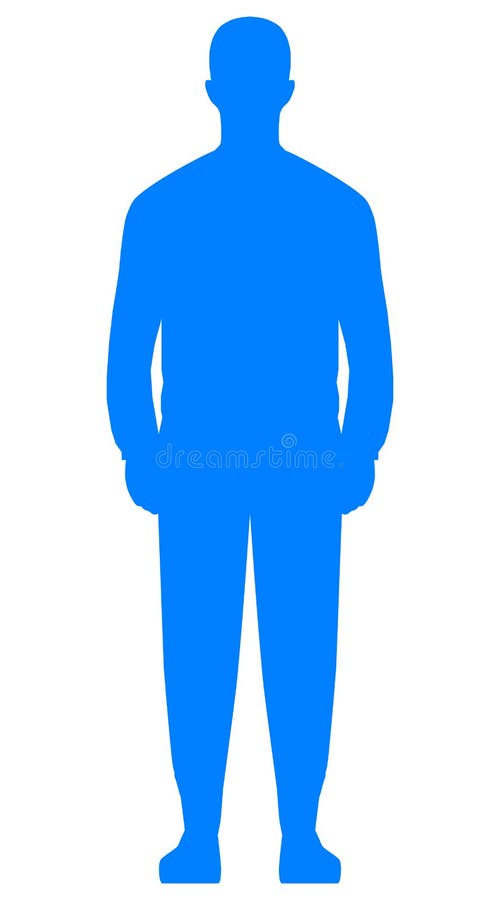Man Standing Silhouette - Blue Simple, Isolated - Vector Stock Vector ...