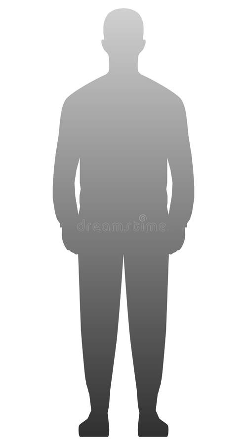 Man Standing Silhouette - Gray Gradient, Isolated - Vector Stock Vector ...