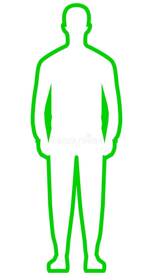 Man Standing Silhouette - Gray Simple Outline, Isolated - Vector Stock ...