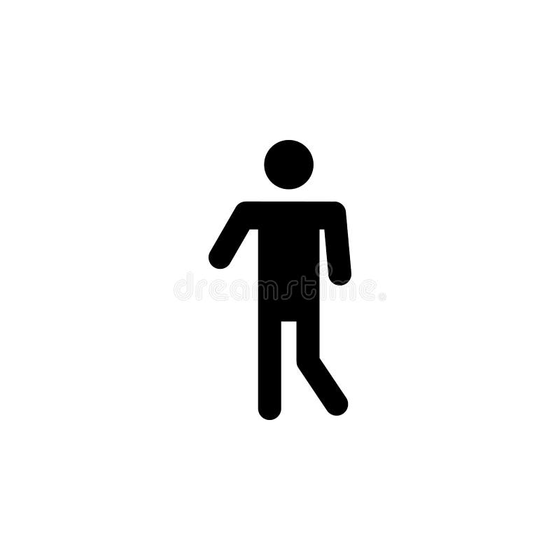Man Standing Silhouette Icon with Long Shadow. Signs and Symbols Can Be ...
