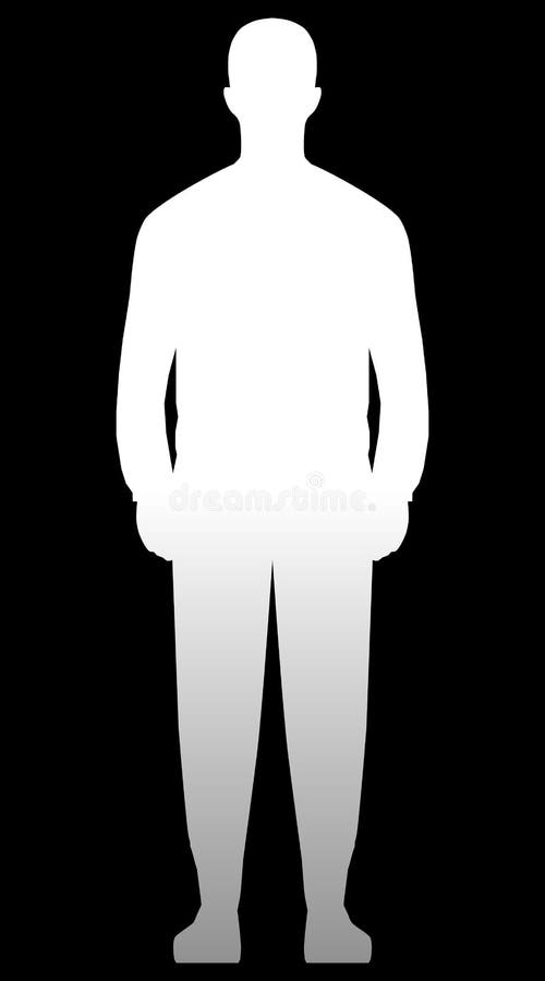 Man Standing Silhouette - White Gradient, Isolated - Vector Stock ...