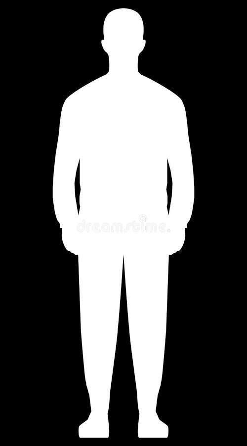 Man Standing Silhouette - White Simple, Isolated - Vector Stock Vector ...