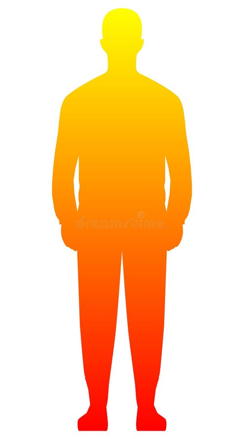 Man Standing Silhouette - Black Simple Outline, Isolated - Vector Stock ...