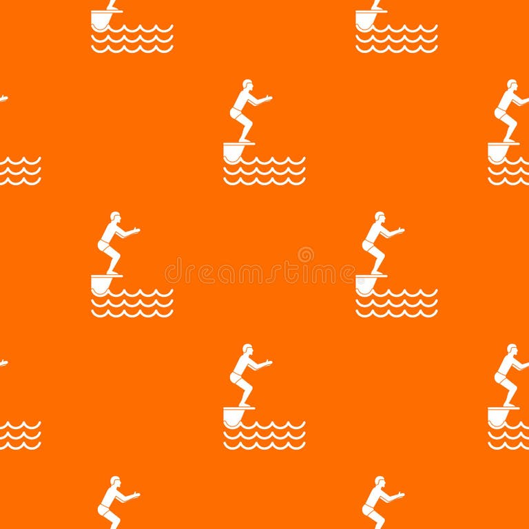 Man Standing on Springboard Pattern Seamless Stock Vector ...