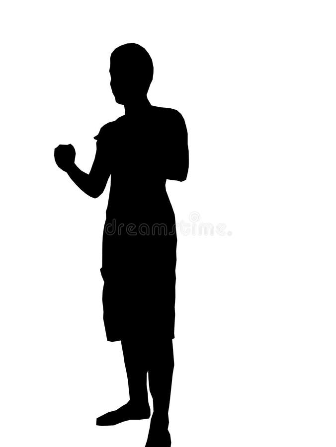 The Man is Standing and Taking a Fighting Stance. Stock Vector ...