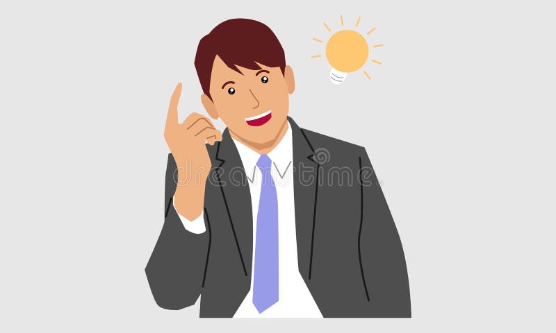 Man Standing Thinking Get Idea. Thoughtful People Understand the ...