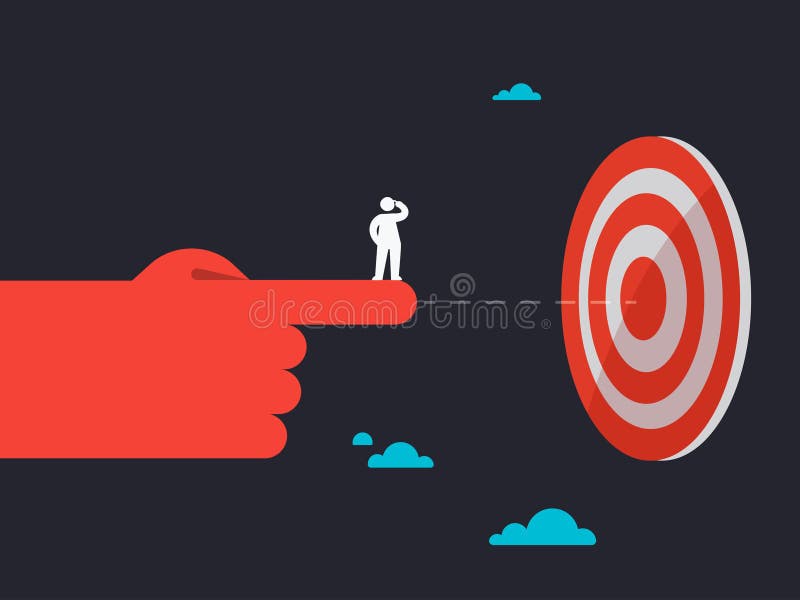 A Man is Standing on Top of a Big Red Hand while Looking To the Target ...