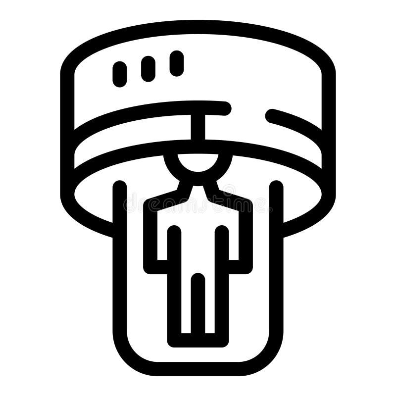 Man Standing Under Medical Scanner Machine Icon Outline Stock Vector ...