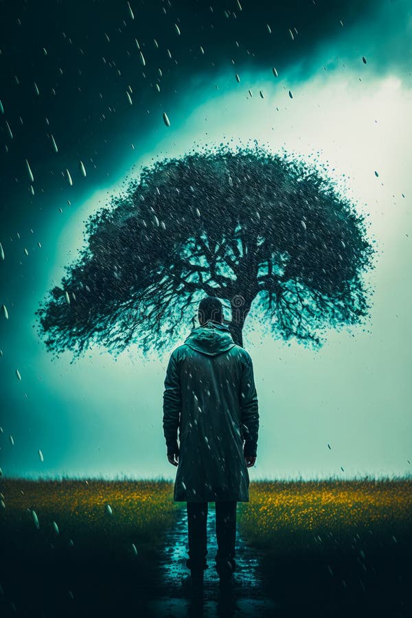 Man Standing Under Tree Stock Illustrations – 454 Man Standing Under ...