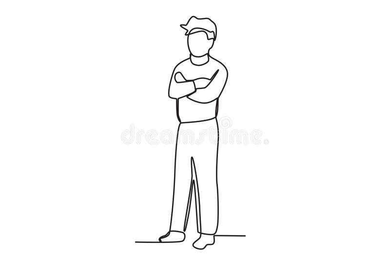 A Man Standing Waiting for the Train Stock Vector - Illustration of ...