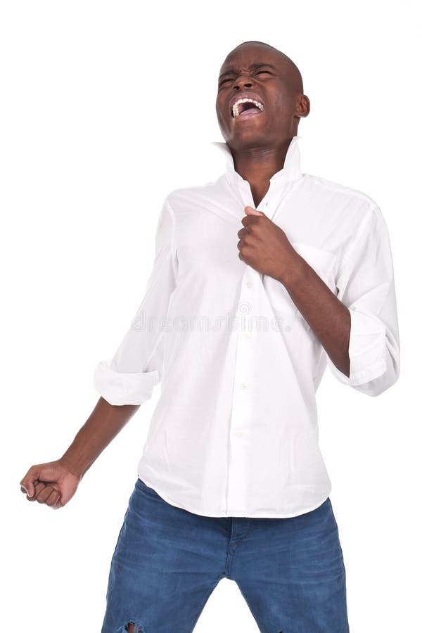 Man standing and yelling stock image. Image of communication - 24997457