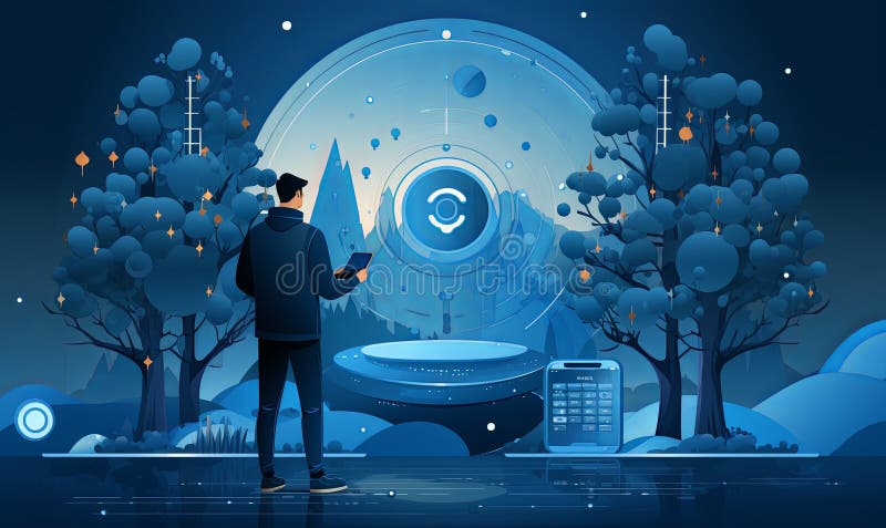 Man Standing in Front of Giant Object Stock Image - Image of wonder ...