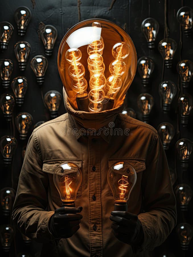 A Man with the Light Bulb Head As Inspiration for Many Brilliant Ideas ...
