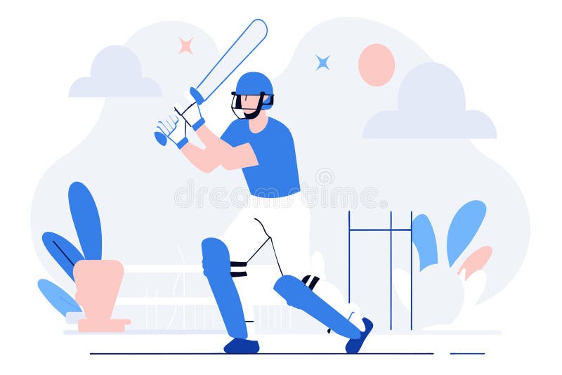A Man Stands on a Field, Holding a Baseball Bat Stock Vector ...