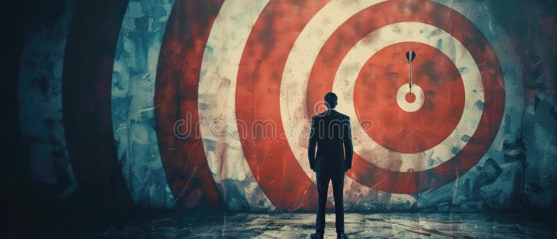 A Man Stands in Front of a Red Target by AI Generated Image Stock Photo ...