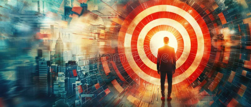 A Man Stands in Front of a Red Target by AI Generated Image Stock Image ...