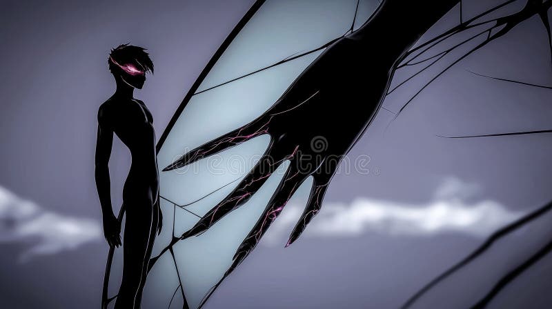 A Man Stands in Front of a Winged Creature with a Hand Reaching Out ...