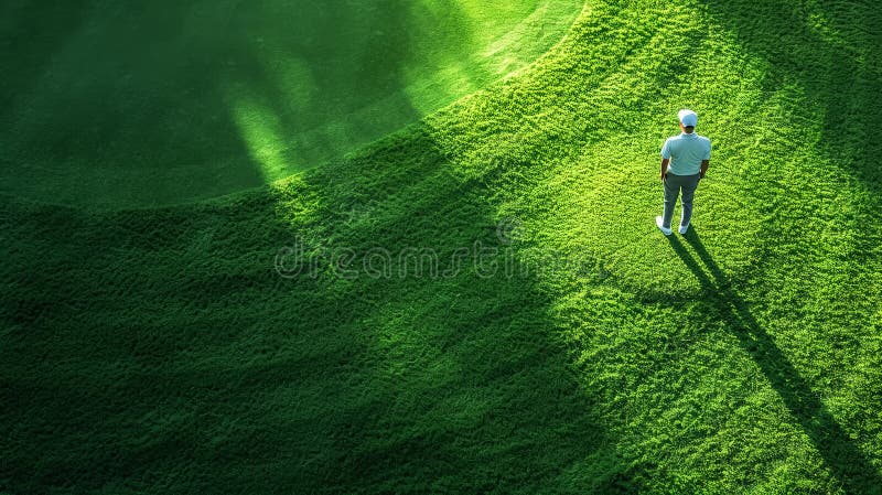 A Man Stands on a Green Golf Course, Looking at the Camera Stock Photo ...
