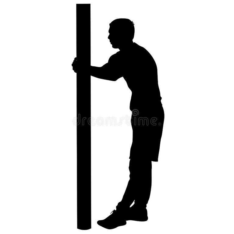 Man Stands Holding Hands Post on White Background Stock Vector ...