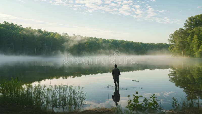 A Soldier is Standing Proudly before the Iconic American Flag ...