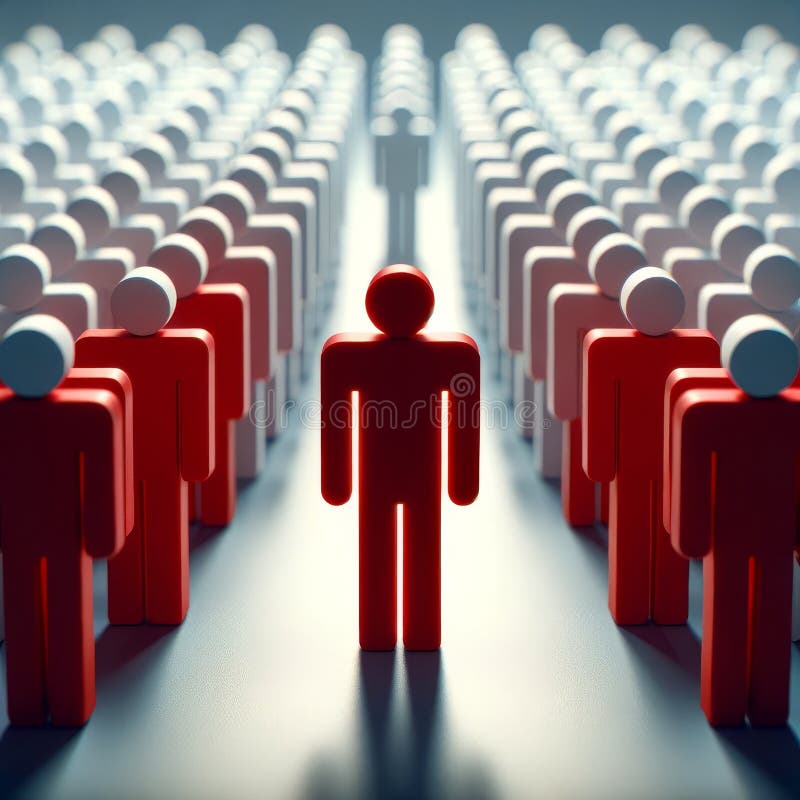 A Man Stands in the Middle of a Crowd of People with a Red Stock ...