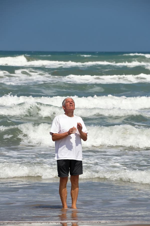 Man looking out to sea stock image. Image of calm, vacation - 12647457