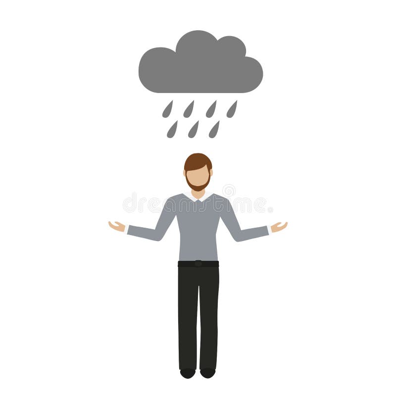 Man Under Rain Cloud Stock Illustrations – 373 Man Under Rain Cloud ...