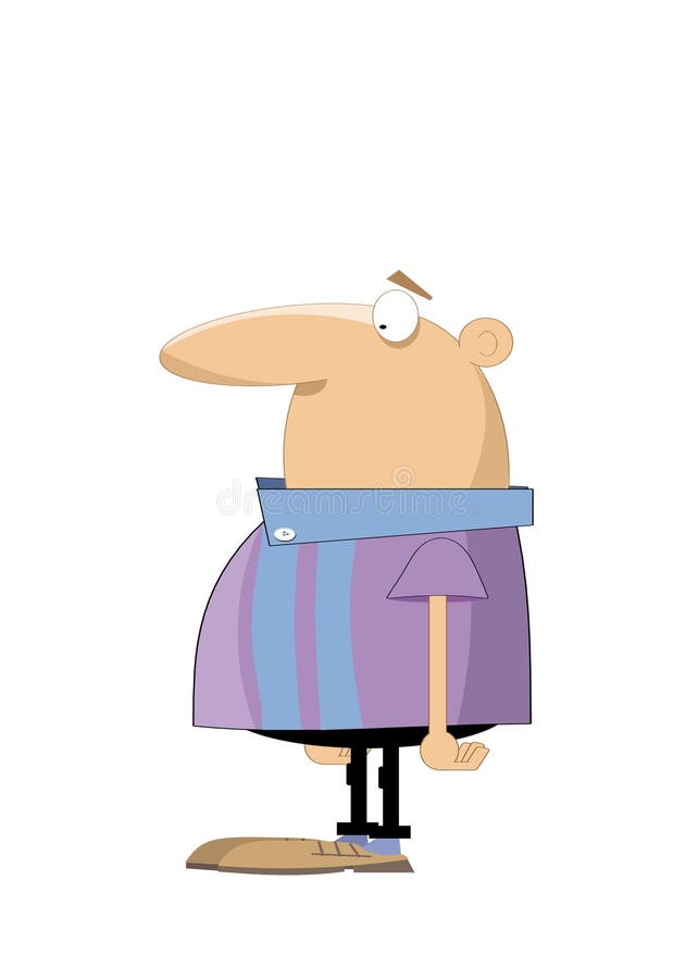 Man Staring Down at the Floor Stock Illustration - Illustration of ...