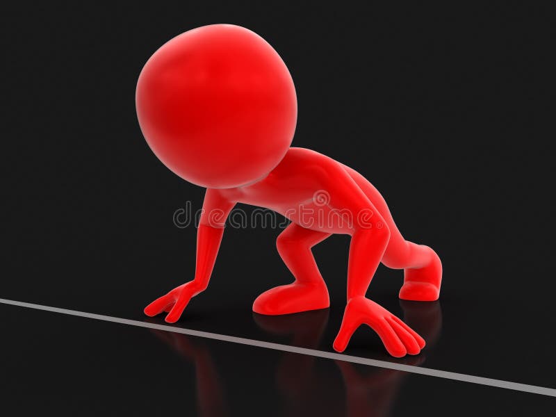 Man on start stock illustration. Illustration of white - 59919655