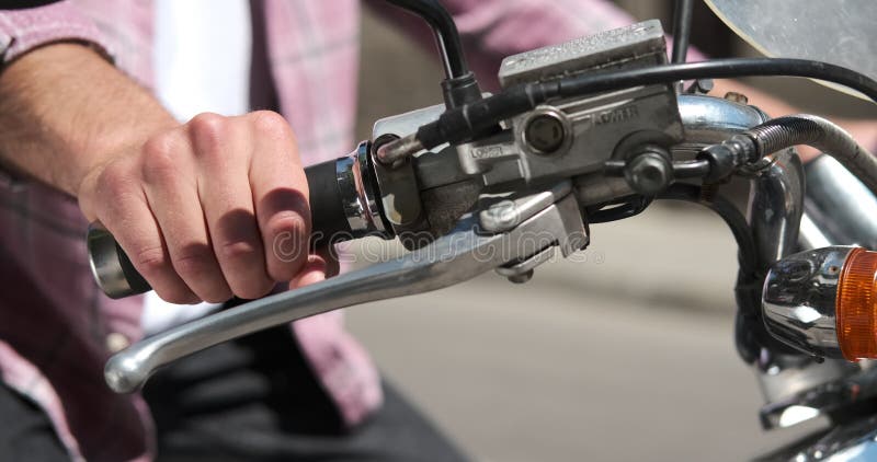 Man Starting Motorcycle on Road Stock Footage - Video of biker, adult ...