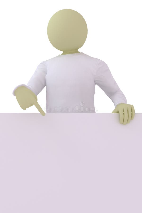 Man Stay Behind Banner Showing on it Stock Illustration - Illustration ...