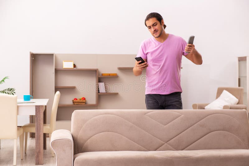 Young Man Staying at Home during Pandemic Stock Image - Image of ...