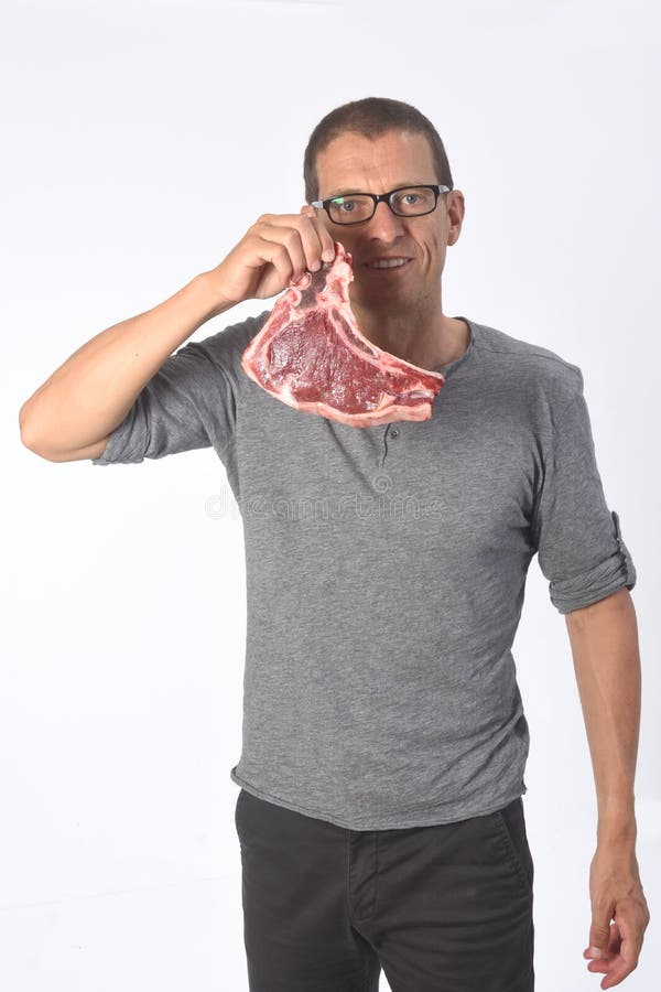 401 Man Eating Steak White Background Stock Photos - Free & Royalty ...