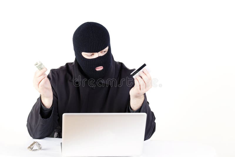 Man Stealing Data from a Laptop Stock Photo - Image of espionage, crime ...