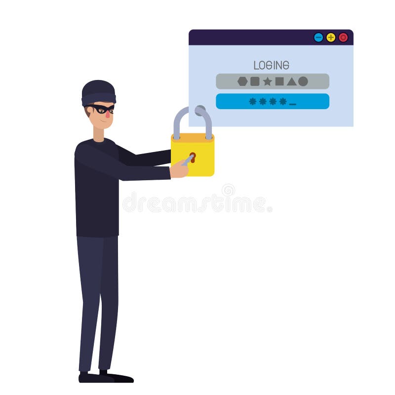Man Stealing Information Avatar Character Stock Vector - Illustration ...
