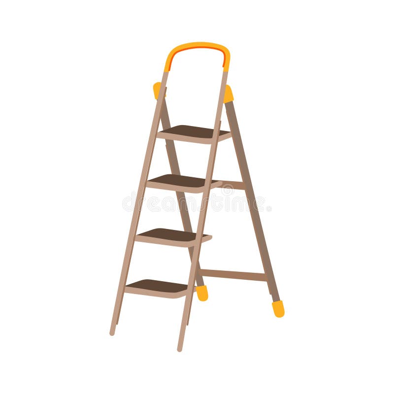 Man Step Ladder Cartoon Vector Illustration Stock Illustration ...