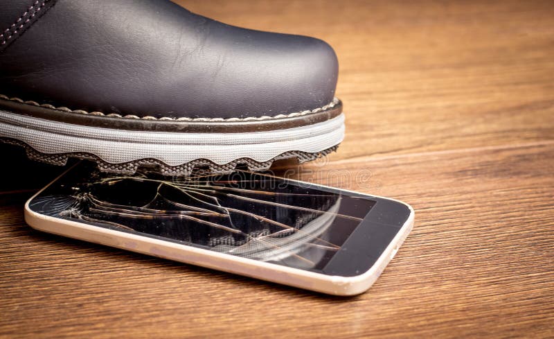 The Man Stepped on a Cell Phone and Damaged the Glass. Hacked Mobile ...