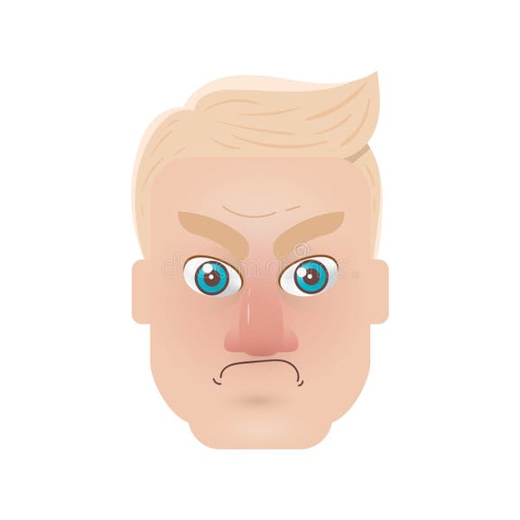 Man with Stern Expression. Vector Illustration Decorative Design Stock ...