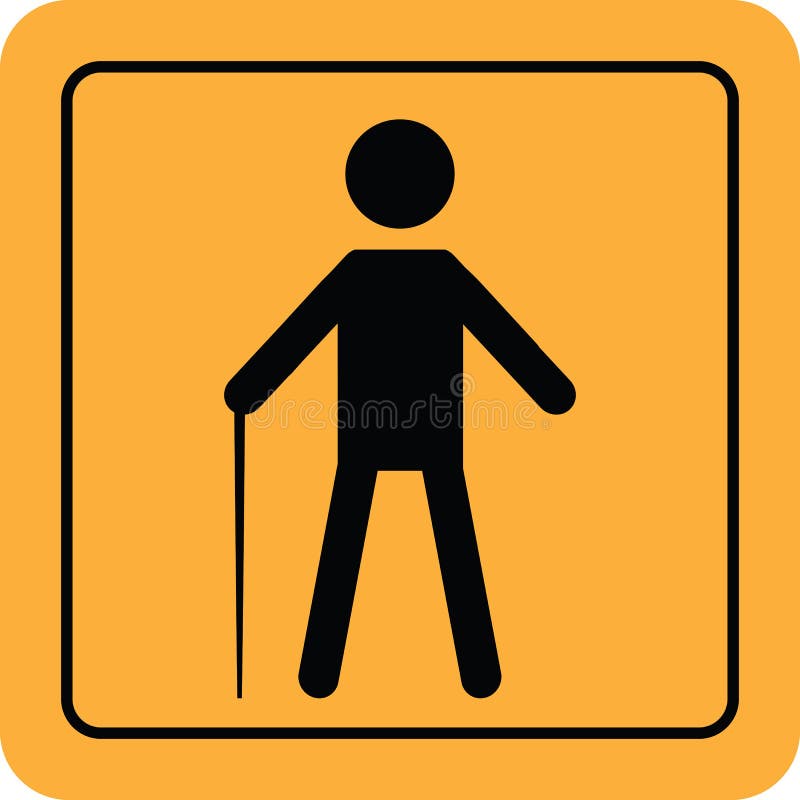 A man with a stick sign stock vector. Illustration of reserved - 153973391