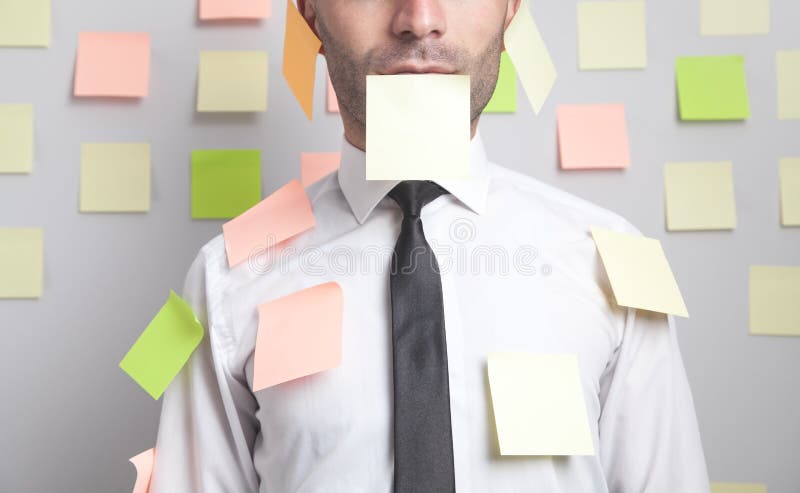 Man with a Sticky Notes in Office Stock Image - Image of post, young ...