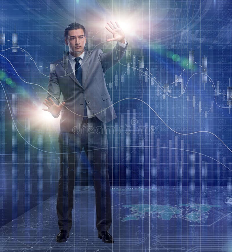Man in Stock Exchange Trading Concept Stock Illustration - Illustration ...