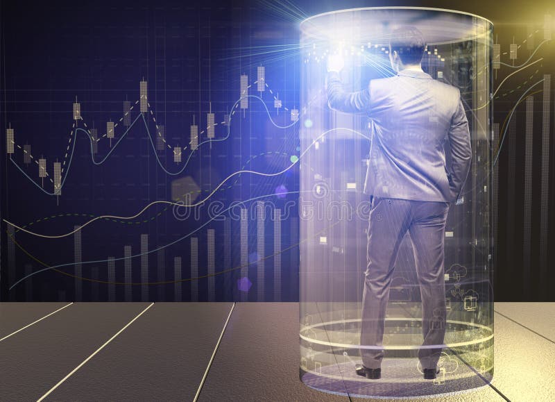 The Man in Stock Exchange Trading Concept Stock Illustration ...