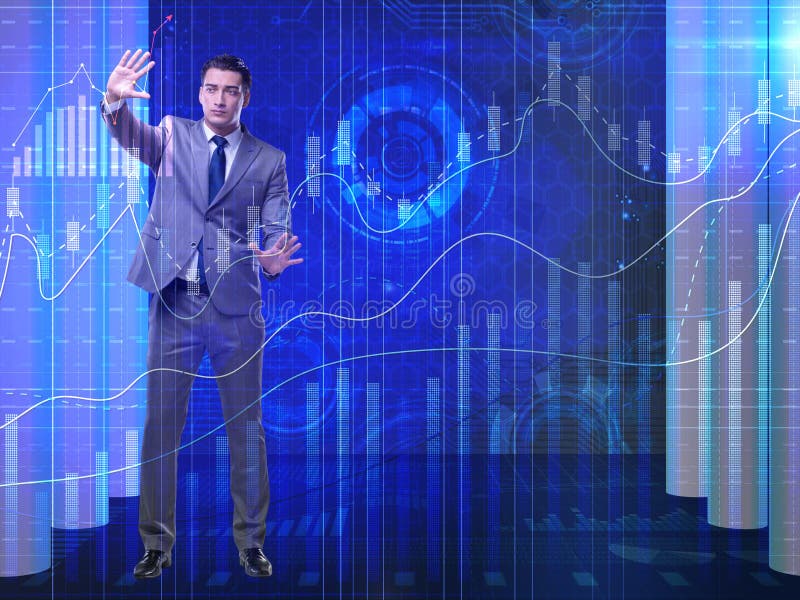 The Man in Stock Exchange Trading Concept Stock Illustration ...